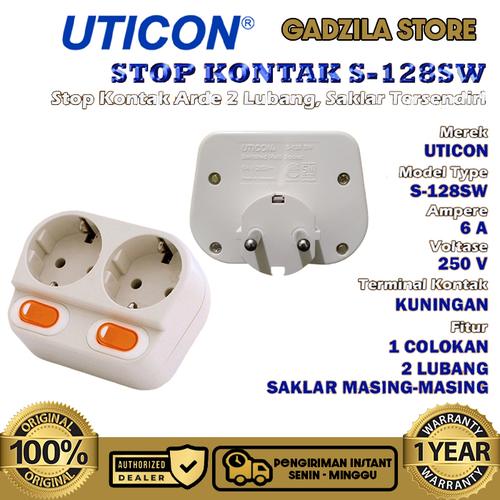 Jual UTICON S-128SW COLOKAN LISTRIK ARDE CABANG 2 LUBANG STEKER ...