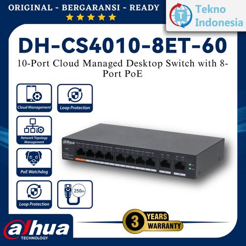 Jual Dahua CS4010-8ET-60 10-Port Cloud Managed Desktop Switch with 8-Port PoE - Kota Semarang ...