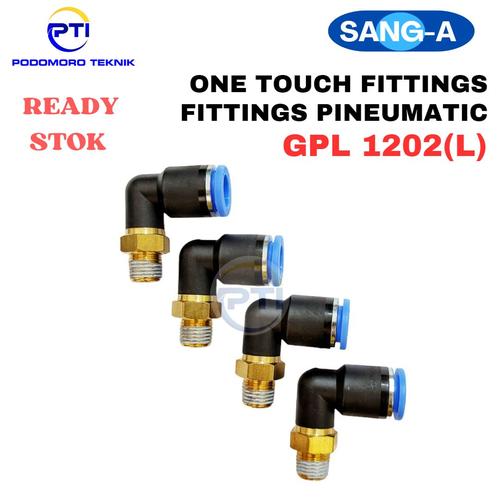 Jual SANG-A Pneumatic GPL 1202(L) Fitting L Selang 12 Drat PT 1/4 Sambungan Selang Fitting ...