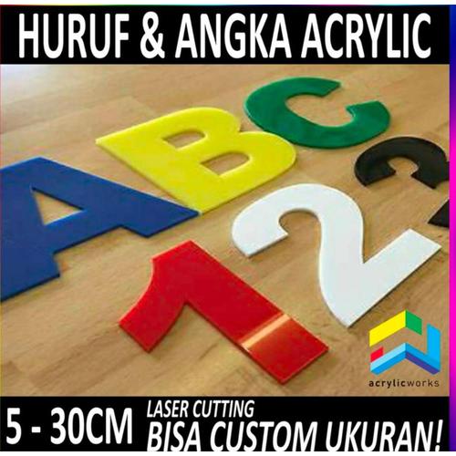 Jual Huruf Angka Timbul Acrylic Semua Warna dan Ukuran - 10 cm, Merah ...