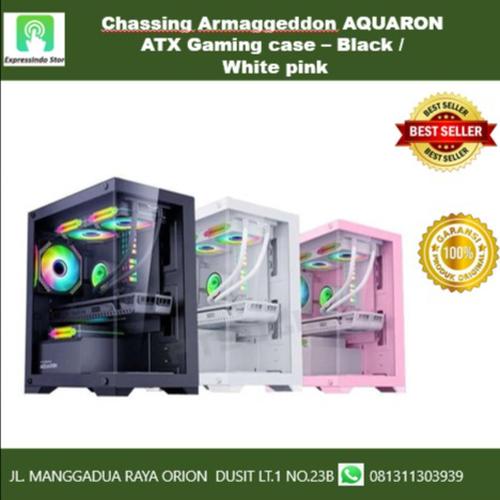 Jual Casing Armaggeddon AQUARON ATX Gaming case - Black / White - Hitam ...