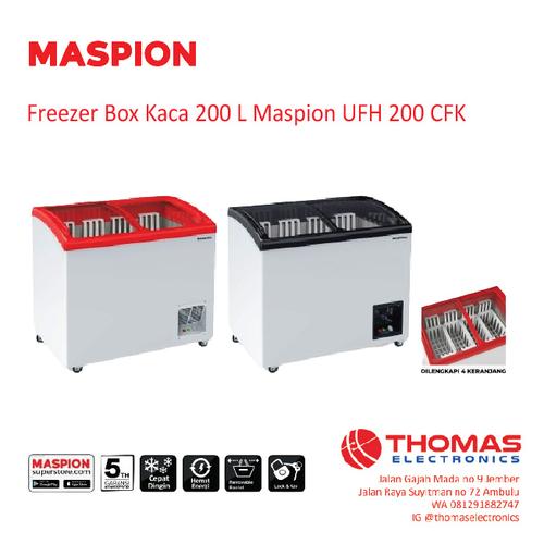 Jual Chest Freezer Box Kaca 200 Liter Maspion UFH200CFK UFH 200 CFK ...