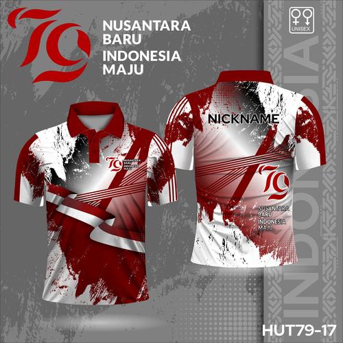 Jual Polo Jersey hut kemerdekaan ri ke 79 kaos 17an 2024 baju indonesia free custom nama dan ...