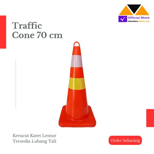 Promo Safety Traffic Cone 70 cm / Kerucut Karet Lentur Tersedia Lubang ...