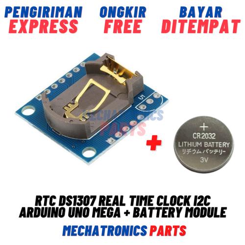 Jual RTC DS1307 REAL TIME CLOCK I2C ARDUINO UNO MEGA + BATTERY MODULE ...