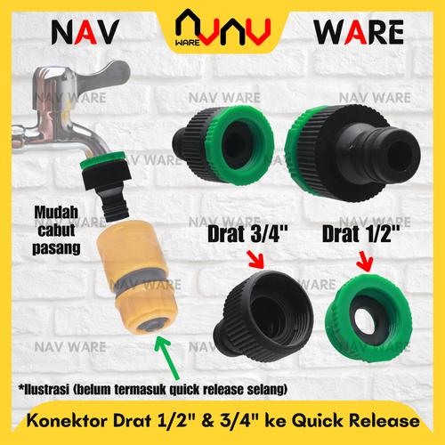 Jual Tap Konektor Quick Release Keran Air / Pipa Drat Dalam 1/2" & 3/4 ...