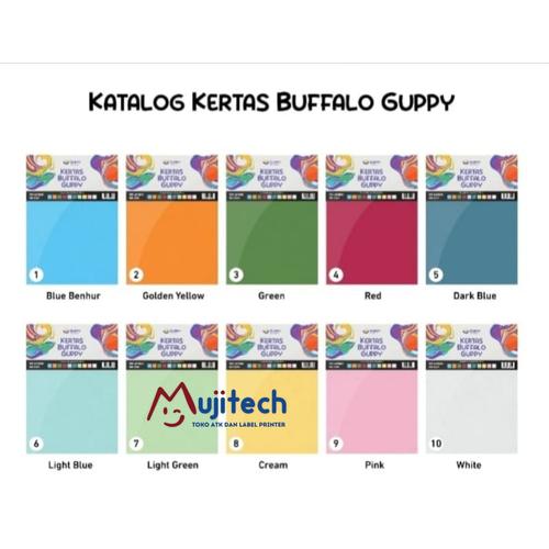 Jual 10 LEMBAR KERTAS BUFFALO F4 160 GSM GUPPY SAMPUL COVER JILID ...