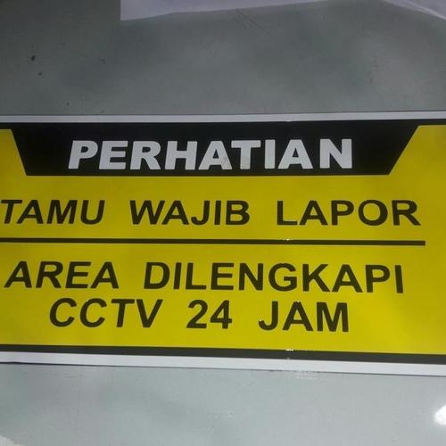 Jual BEST AKRILIK SIGN TANDA RAMBU PINTU TULISAN TAMU WAJIB LAPOR CCTV ...
