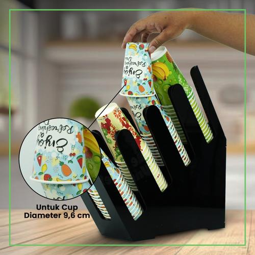 Jual Rak akrilik Paper Cup Organizer Single Bar 4 Slot - standart ...
