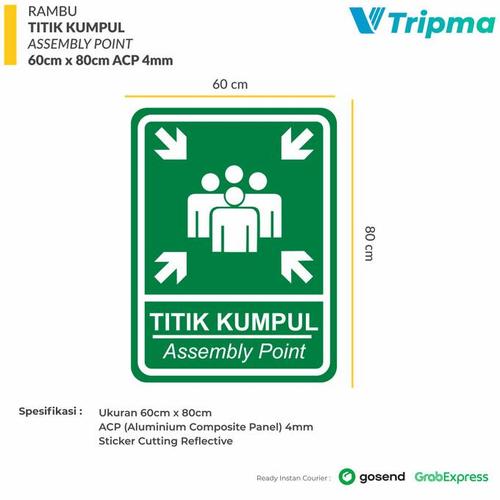 Jual Rambu Titik Kumpul Assembly Point 60cm x 80cm Plat Alumunium - ACP ...