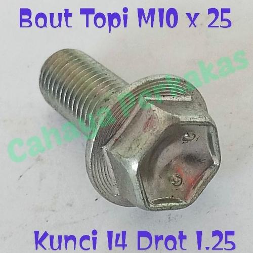 Jual MN I Baut Topi Hex Flange Bolt M10 x 25 Kunci 14 Drat 1.25 ...
