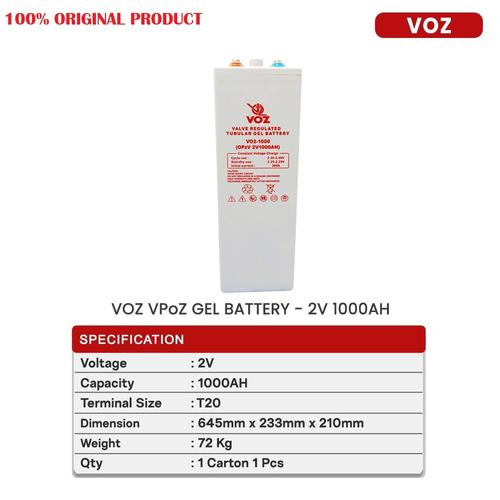Jual Voz OPzV 2V 1000 Ah Battery Baterai Tubular Original - Jakarta ...
