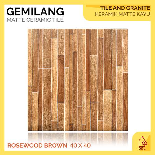 Jual KERAMIK GEMILANG 40 X 40 ROSEWOOD BROWN MATTE MOTIF KAYU / KERAMIK ...