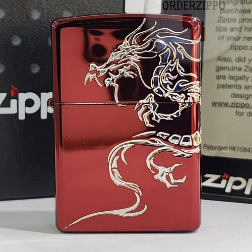 Jual Zippo Original Red and Silver Chinese Dragon Design 2 sisi Japan ...