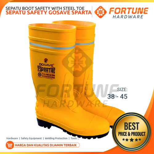 Jual Sepatu Boot Safety Rubber GOSAVE SPARTA With Steel Toe Ujung Besi ...