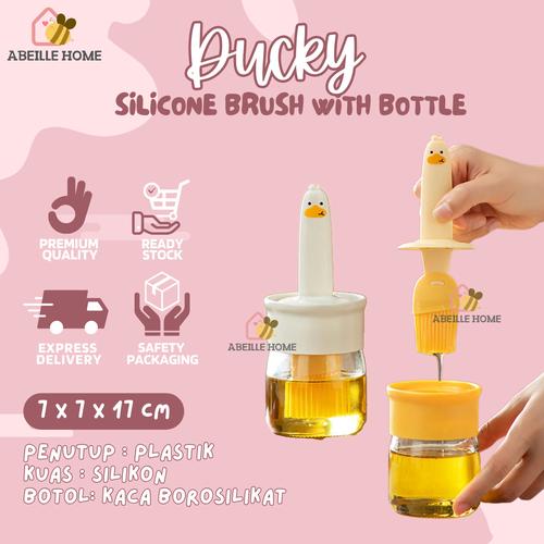 Jual DUCKY Botol Minyak Kaca Saus dengan Kuas Bebek Silicone Brush with ...