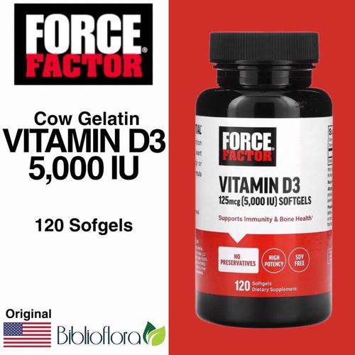 Jual Force Factor Vitamin D3 5000 iu 120 Softgels Immune Bone Health Tulang Sehat - Jakarta ...