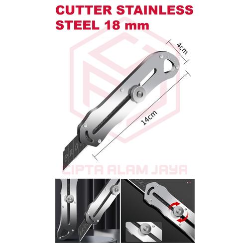 Jual Cutter Stainless Steel Tajam Unboxing Kertas Dinding Baja Cutter ...