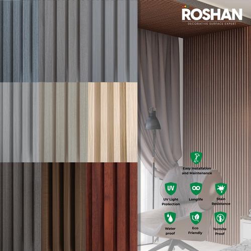 Jual ROSHAN WPC WALL PANEL FLUTED PREMIUM TEBAL 20MM 16CM x 290CM ...