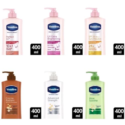 Jual Vaseline body lotion 400ml Cocoa Radiant/ Aloe Soothe/ UV Extra ...