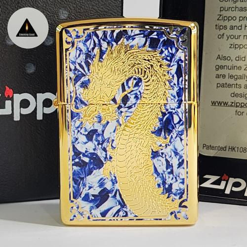 Jual Original Zippo Chinese Dragon Blue Gold Plated Limited Edition ...