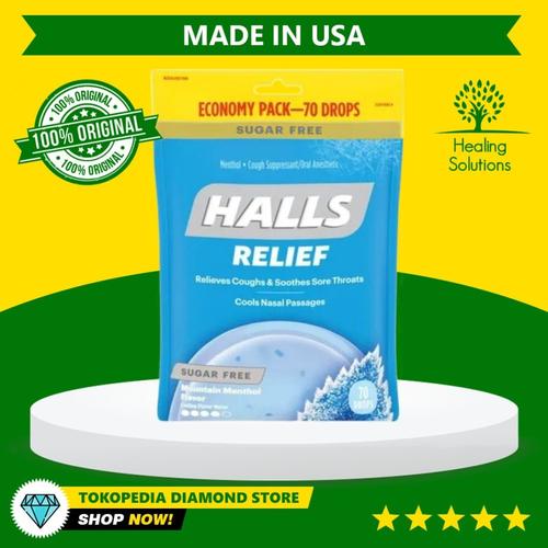 Jual Halls Sugar Free Permen Batuk Pilek Tenggorokan - Menthol isi 10 ...