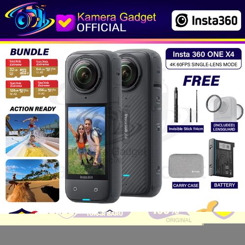 Promo Insta360 ONE X4 - 8K Action Camera Insta 360 ONE X 4 Original Resmi - PAKET STICK, MEMORY ...