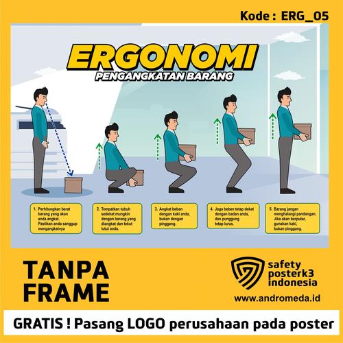 Jual Safety Poster K3 : Lakukanlah Ergonomi Pengangkatan Barang Secara ...