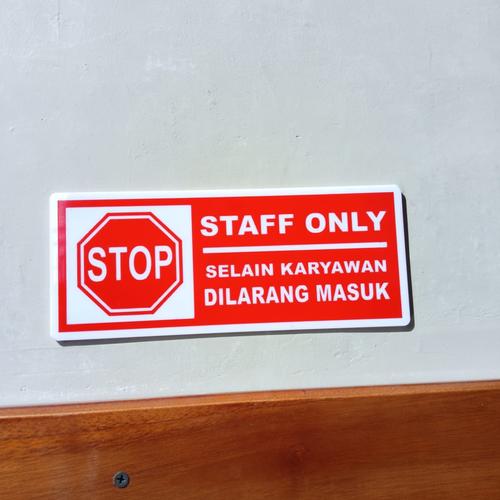 Jual Signlabel penanda ruang staff only exclusive - Kab. Bandung Barat ...