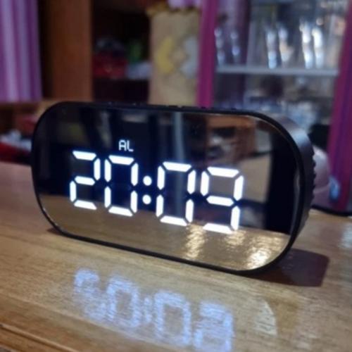 Promo Jam Meja Digital SONIFER Alarm LED Mirror Clock - Putih-Hitam ...
