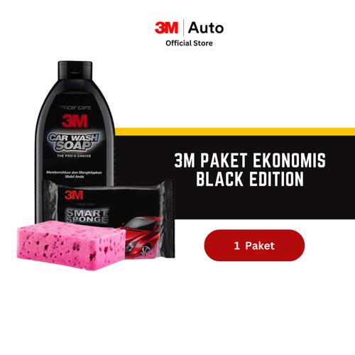 Promo 3M Paket Ekonomis Black Series - Shampo dan Spons Cuci Mobil ...