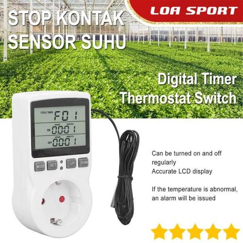 Jual Stop Kontak Sensor Suhu Temperatur Digital Timer Thermostat Switch Originalll 100% - Kota ...