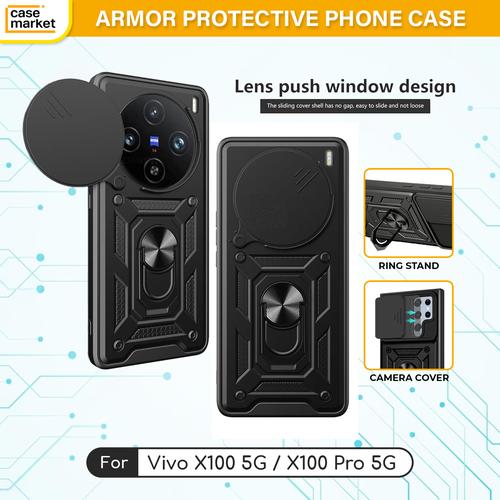 Jual Vivo X100 / Pro 5G Armor Case Lensa Cover Slide Kamera Ring Stand ...
