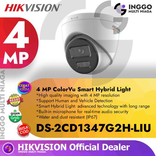 Jual DS-2CD1347G2H-LIU HIKVISION AUDIO 4 MP ColorVu with Smart Hybrid Light Fixed Turret Network ...