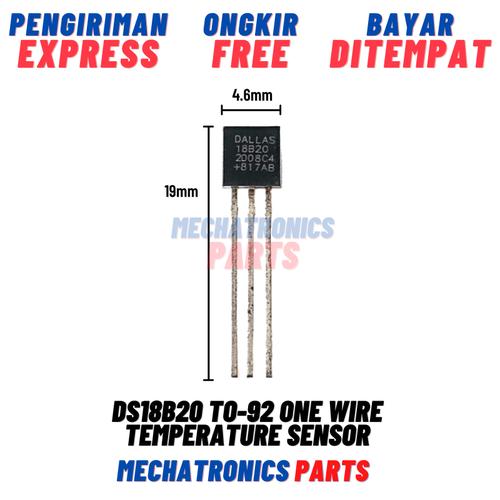 Jual DS18B20 TO-92 ONE WIRE TEMPERATURE SENSOR FOR ARDUINO UNO MEGA IC ...