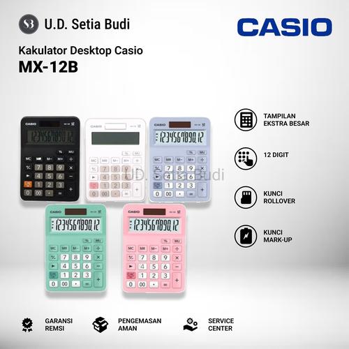 Jual Kalkulator CASIO MX-12B Baru dan Asli - Merah Muda - Kota Surabaya ...