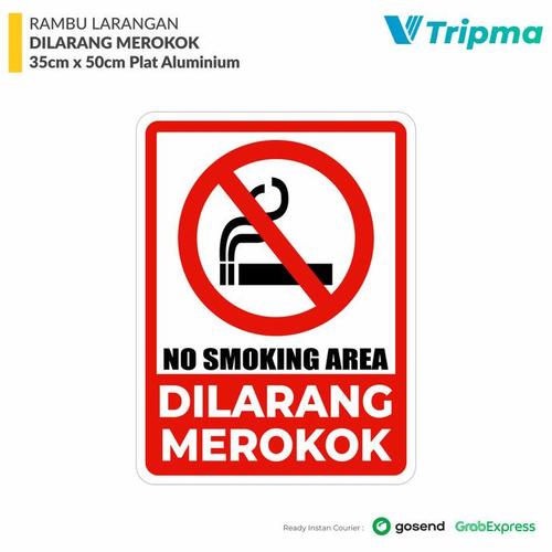 Jual Rambu Dilarang Merokok / No Smoking Area 35cm x 50cm Plat ...