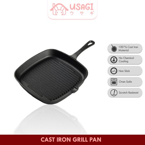 Jual USAGI Cast Iron Grill Pan / Panci Pemanggangan / Wajan Besi Cor ...