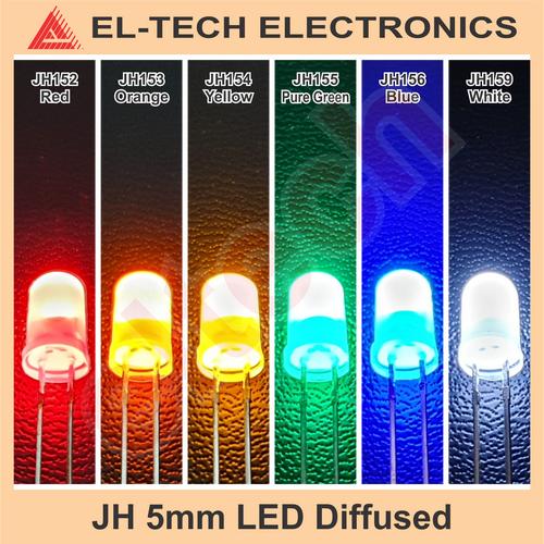 Jual 10pcs LED 5mm 5 mm Lampu Difused Doff Merah Kuning Hijau Biru ...