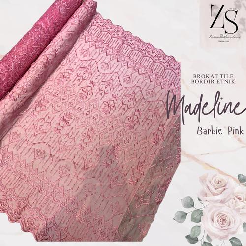 Jual Kain Kebaya Brokat Tile Etnik Mewah Madeline Warna Pink Merah Muda ...