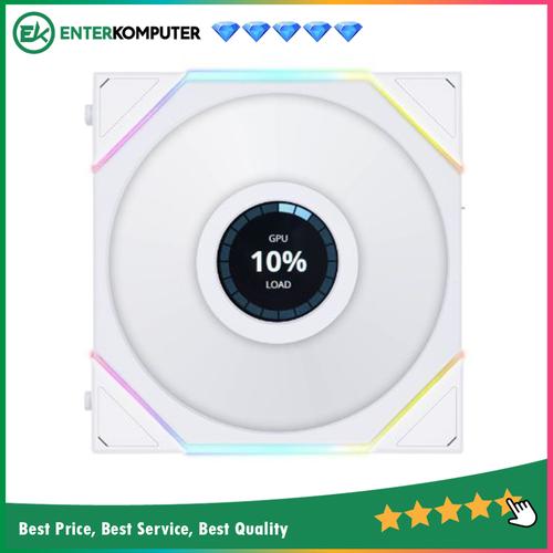Promo LIAN LI UNI FAN TL LCD120 WHITE Single Pack with 1.6” LCD SCREEN ...