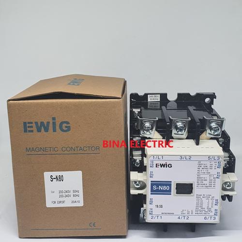 Jual Magnetic Contactor Ewig S-N80 3P 135A / Kontaktor Ewig SN80 SN-80 ...