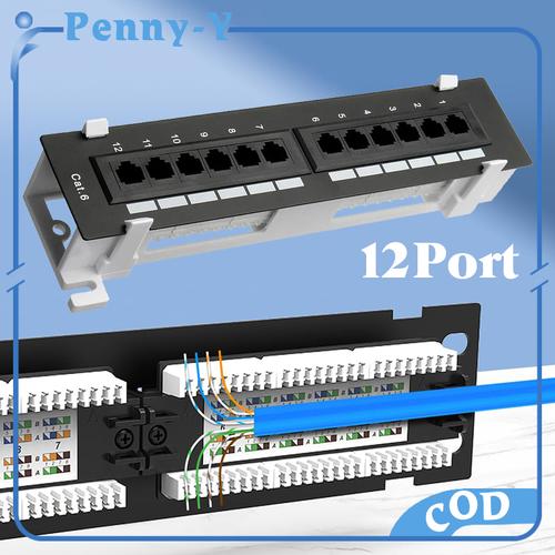 Jual Patch Panel 12 Port Cat6 Patch Panel Rj45 Networking Wall Mount ...