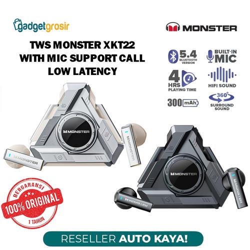 Promo TWS Monster XKT22 True Wireless Earbuds Headset Bluetooth 5.4 ...