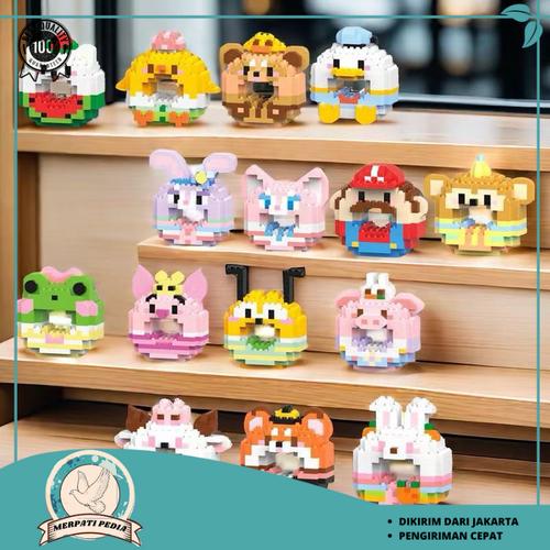 Promo PART 1 NEW BRICKS MODEL DONUT Mainan Balok Susun Kartun Nano ...