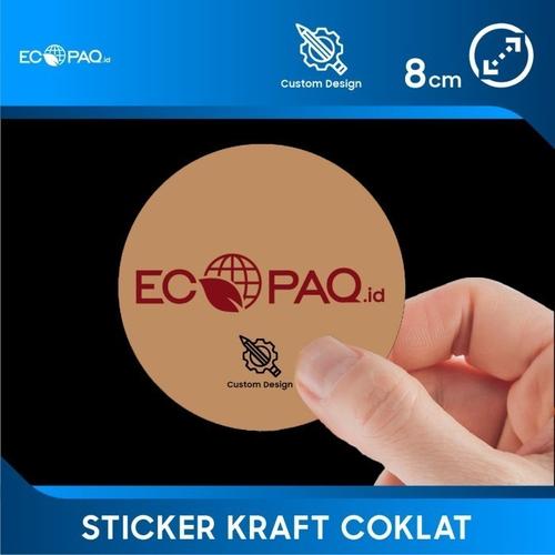 Jual Stiker Kromo - Stiker label - Sticker Label - KRAFT COKLAT - D:8cm ...