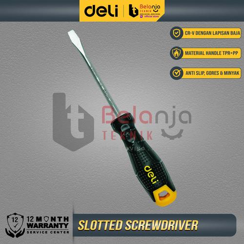 Jual Deli Slotted Screwdriver Obeng Minus 6 x 100 mm Obeng Min Gagang ...