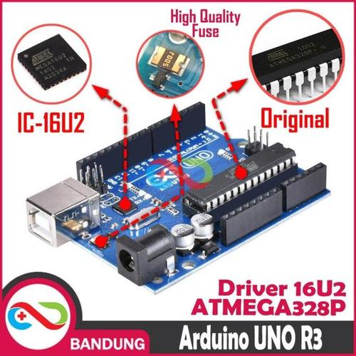 Jual UNO R3 ATMEGA328P DIP ATMEGA 16U2 COMPATIBLE TANPA KABEL ARDUINO ...