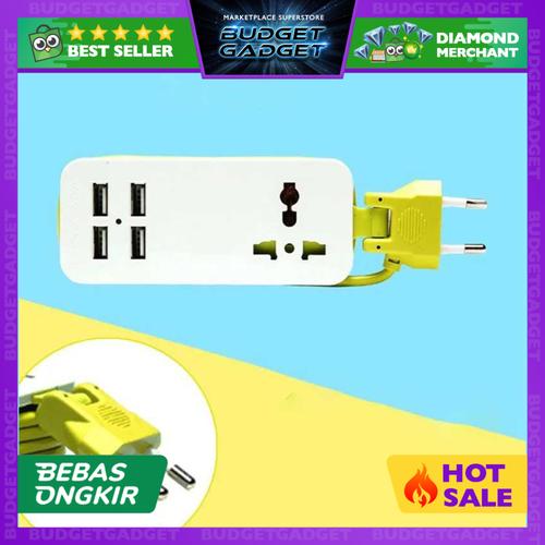 Jual Stop Kontak Colokan Listrik Travel Universal 4 USB Port EU Plug ...