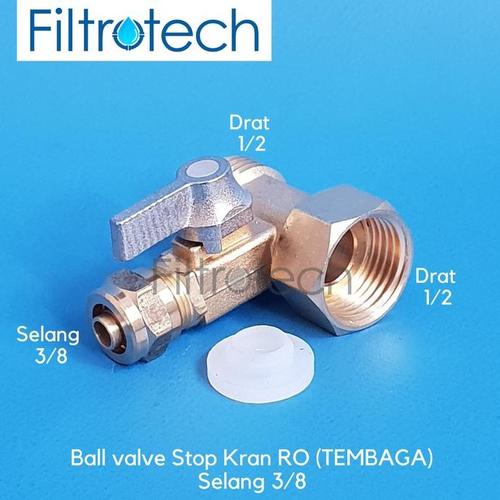 Jual NEW Stop kran RO Stop Kran air Input Reverse Osmosis Tembaga Asli ...